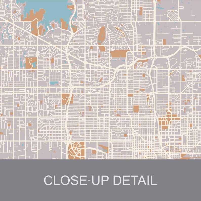 Oklahoma City Map Oklahoma City Poster Oklahoma City Print | Etsy