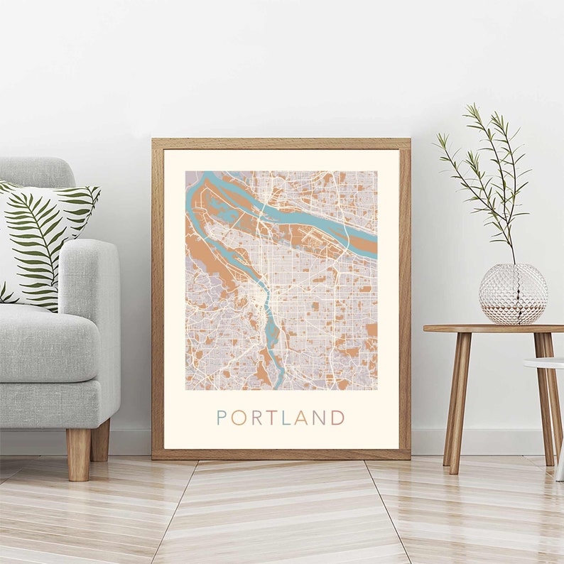 Portland Oregon Map Portland Poster Portland Print Portland | Etsy