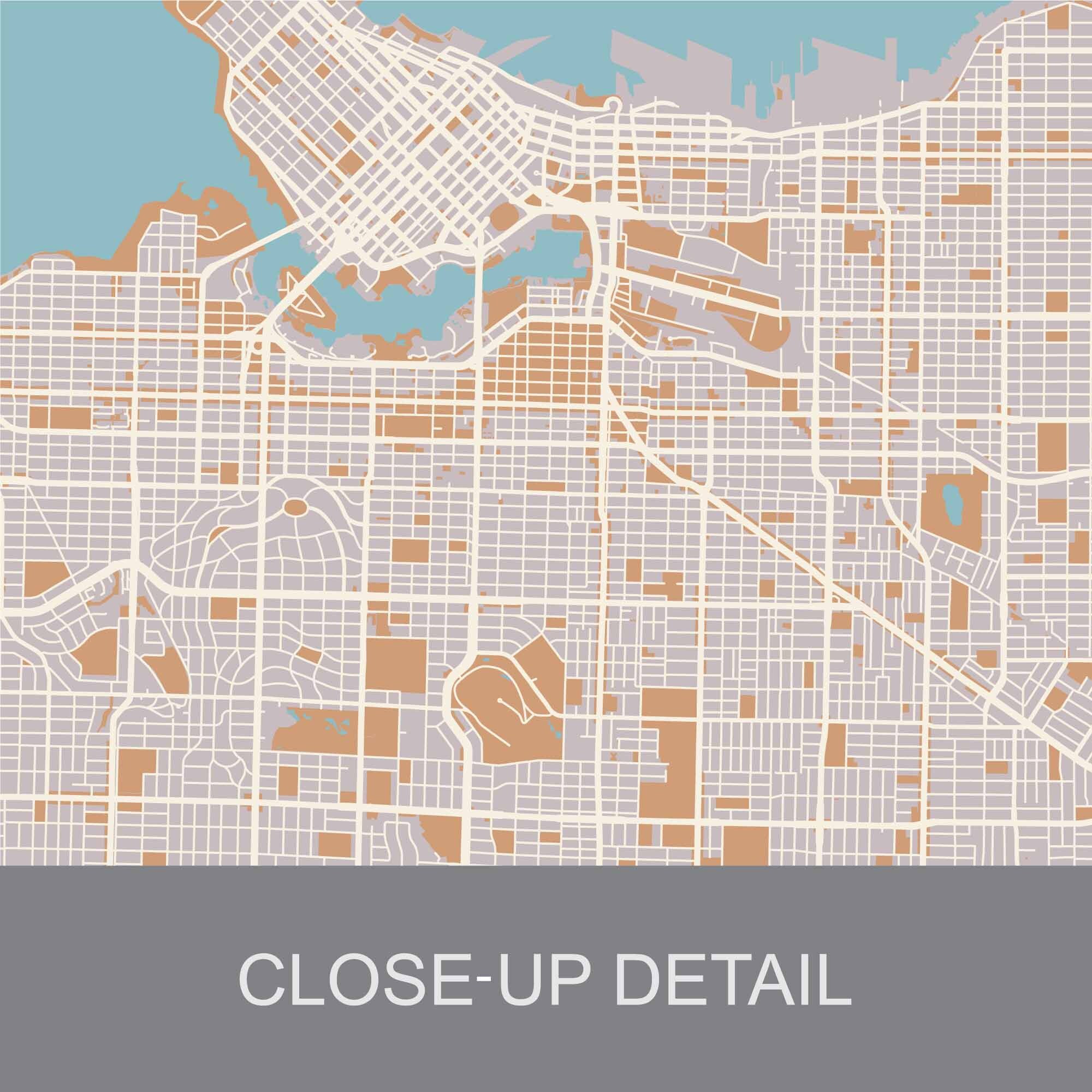 Vancouver Map Vancouver BC Vancouver Poster Vancouver | Etsy Canada