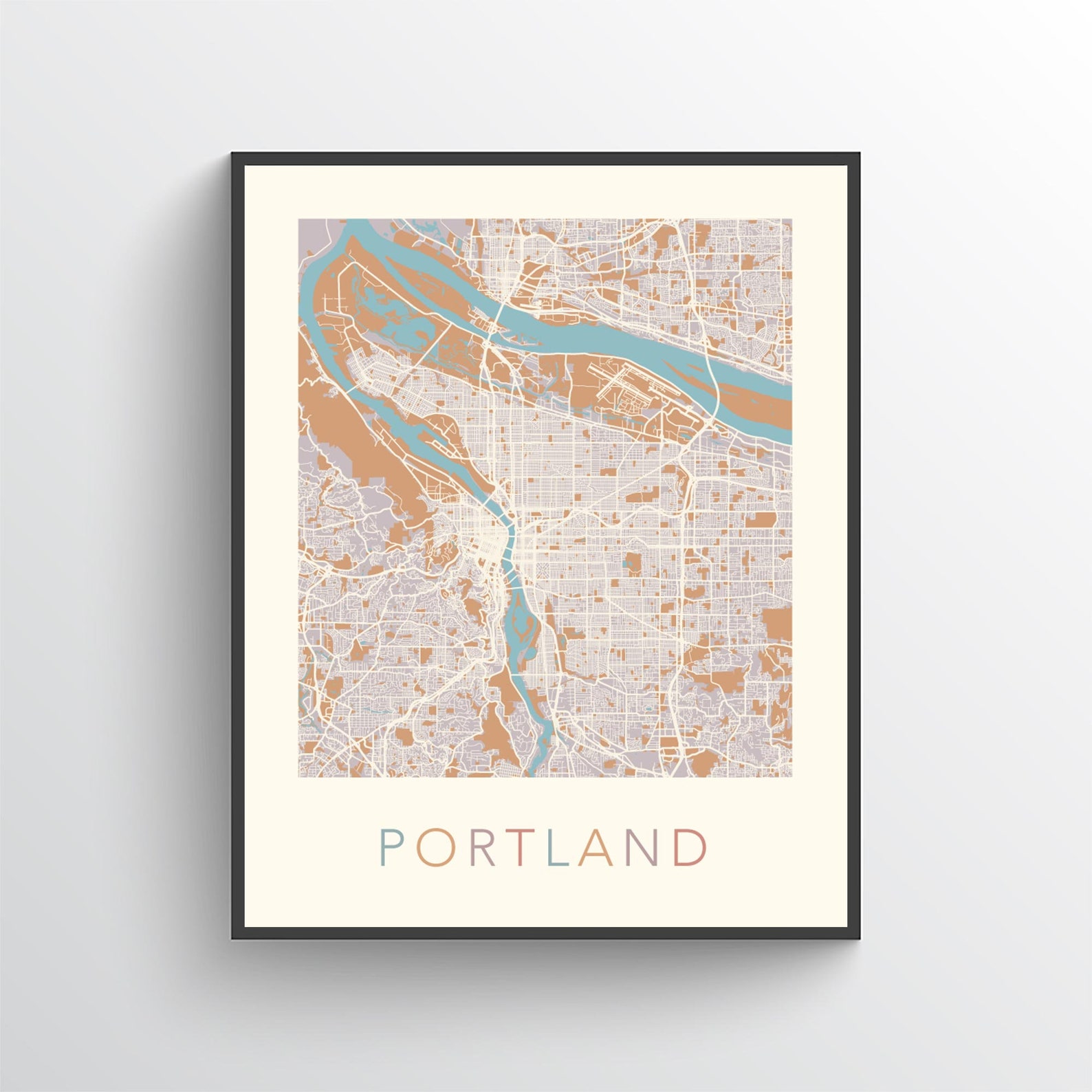 Portland Oregon Map Portland Poster Portland Print Portland - Etsy
