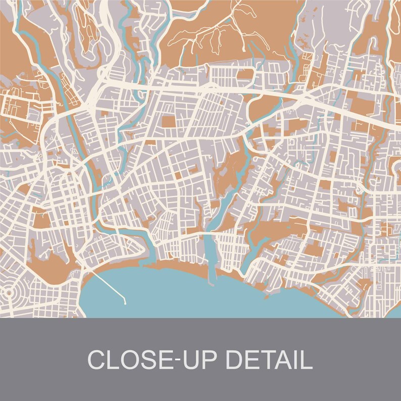 Santa Cruz Map Print Santa Cruz Map Poster Santa Cruz Map | Etsy