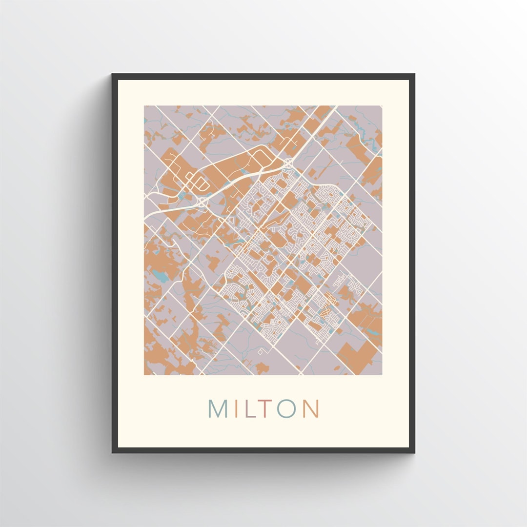 Milton Map, Milton ON, Milton City Map, Milton Poster, Milton Map Print ...