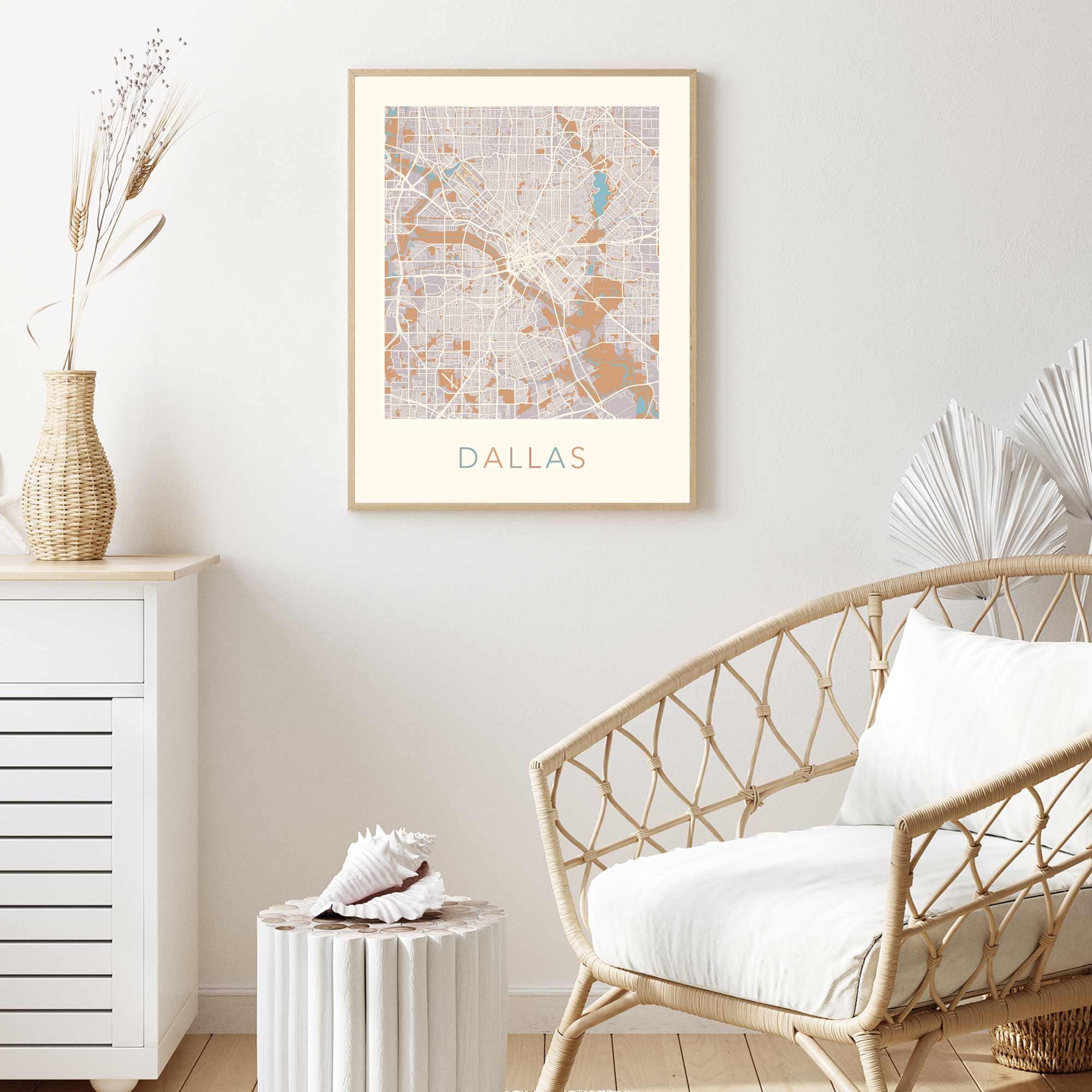 Dallas Map Dallas Poster Dallas Print Map of Dallas Dallas | Etsy