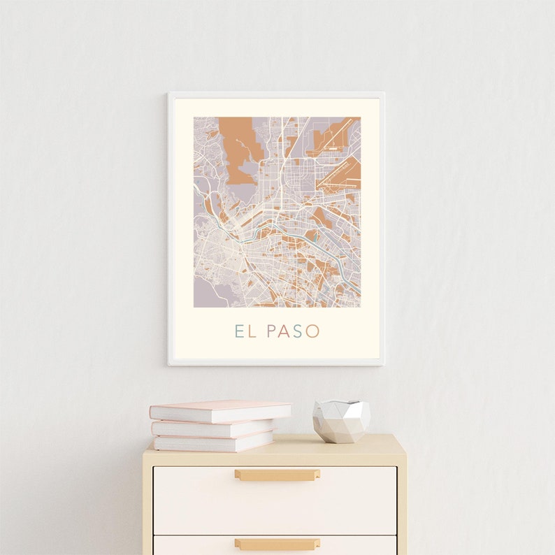 El Paso Map El Paso TX El Paso Poster El Paso Print El - Etsy