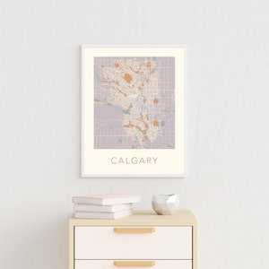 Calgary Map, Calgary AB, Calgary Poster, Calgary Print, Calgary Street ...