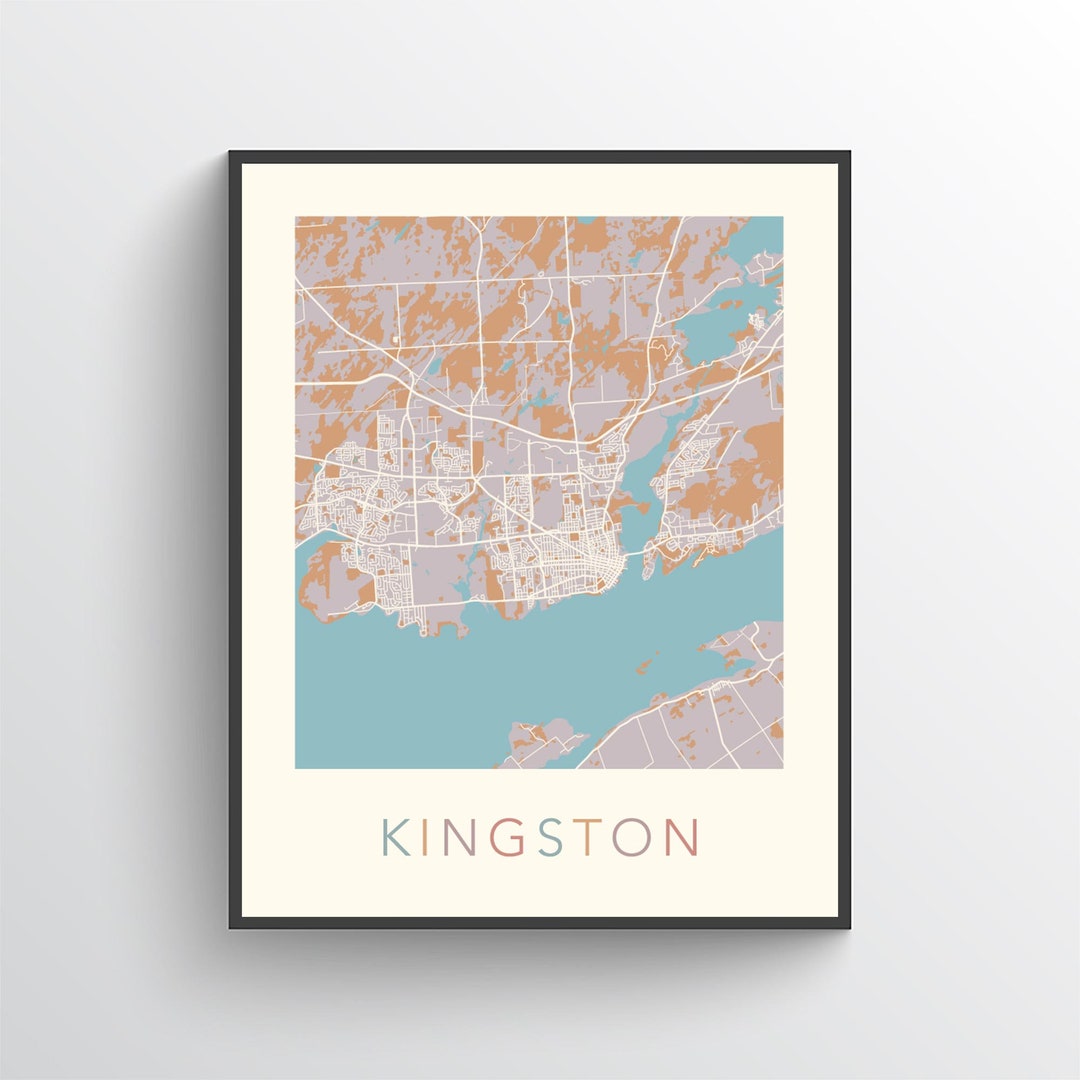Kingston Map, Kingston ON, Kingston Poster, Kingston Print, Kingston ...