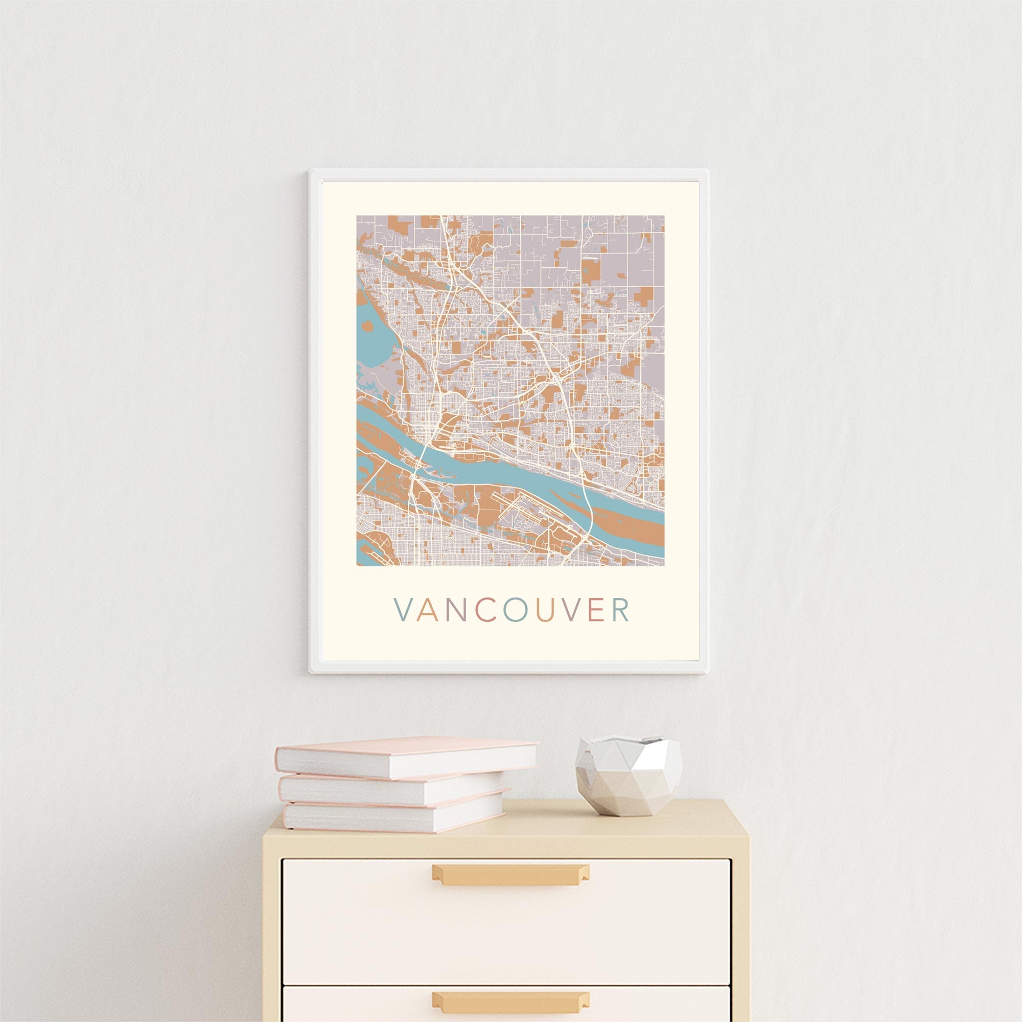 Vancouver WA Map Vancouver City Map Vancouver Poster | Etsy