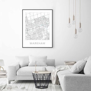 Markham Map, Markham ON, Markham City Map, Markham Wall Art, Markham ...