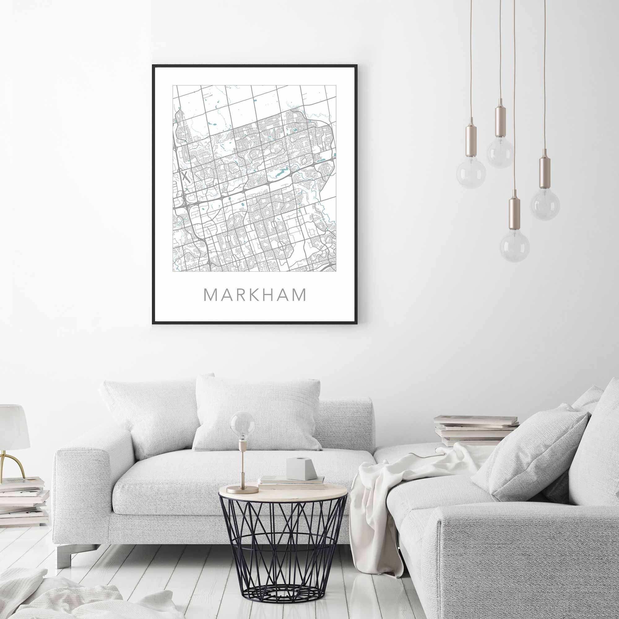 Markham Map Markham ON Markham City Map Markham Wall Art - Etsy Canada