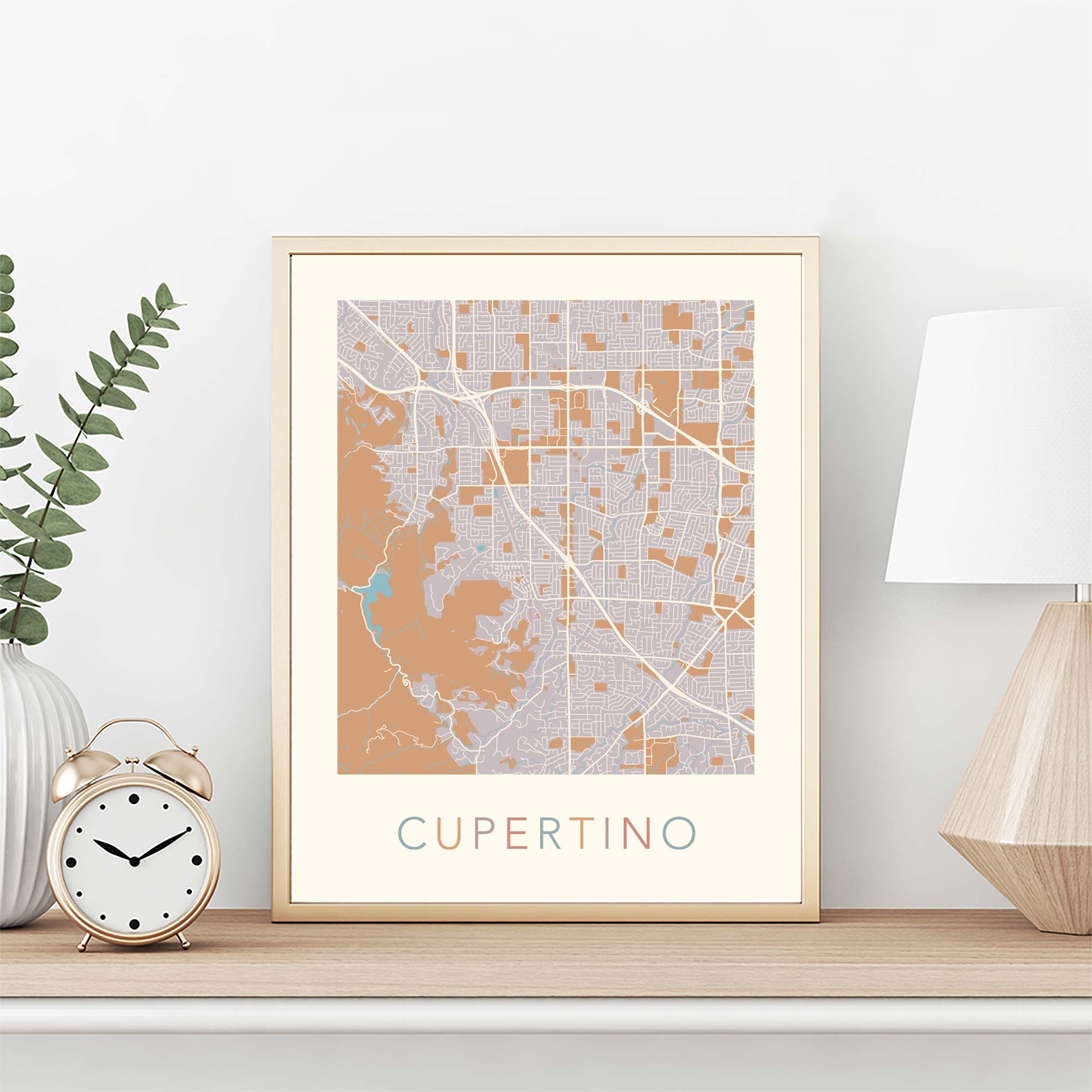 Cupertino Map Print Cupertino CA Cupertino City Map | Etsy