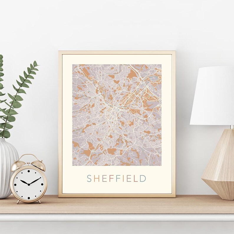 Sheffield Map Sheffield Print Sheffield Poster Map of - Etsy