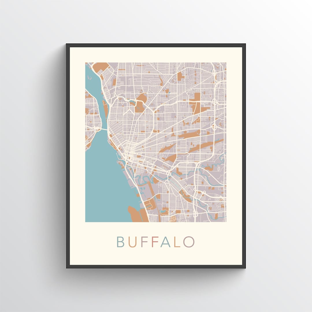 Buffalo Map Print, Buffalo NY, Buffalo Poster, Buffalo Print, Buffalo ...