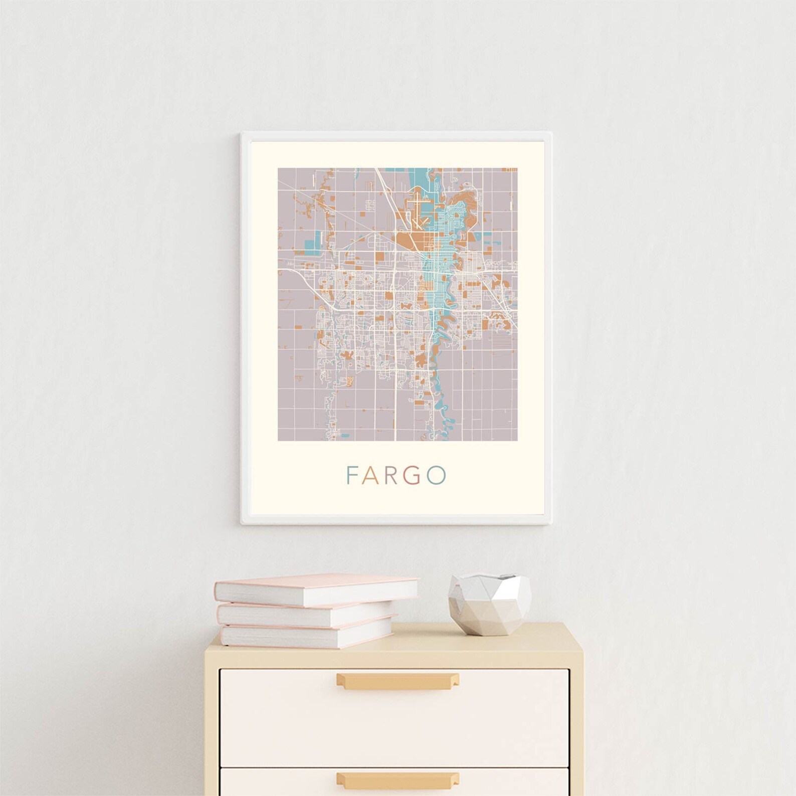 Fargo Map Fargo North Dakota Fargo Print Fargo Poster | Etsy