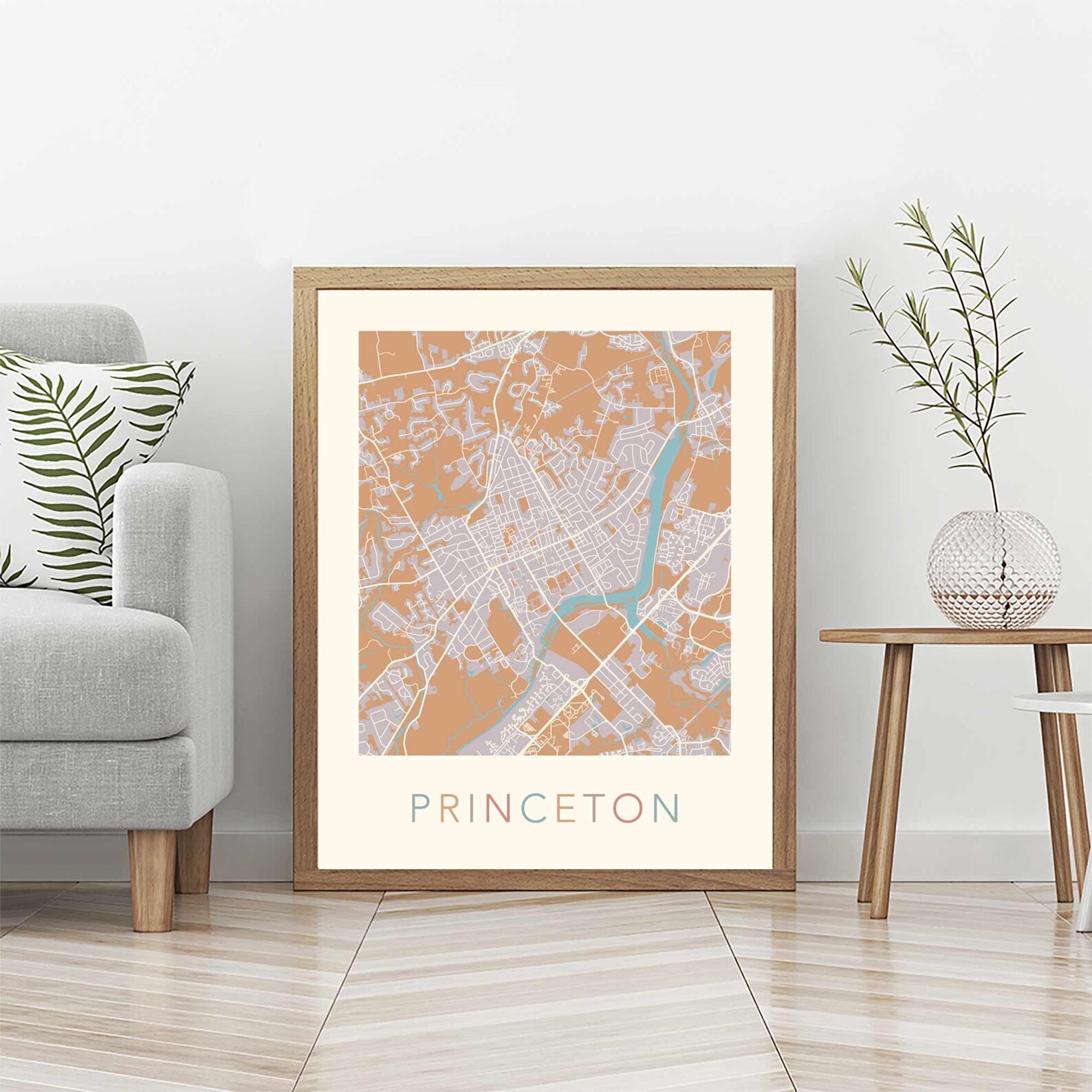 Princeton Map Princeton New Jersey Princeton Print - Etsy