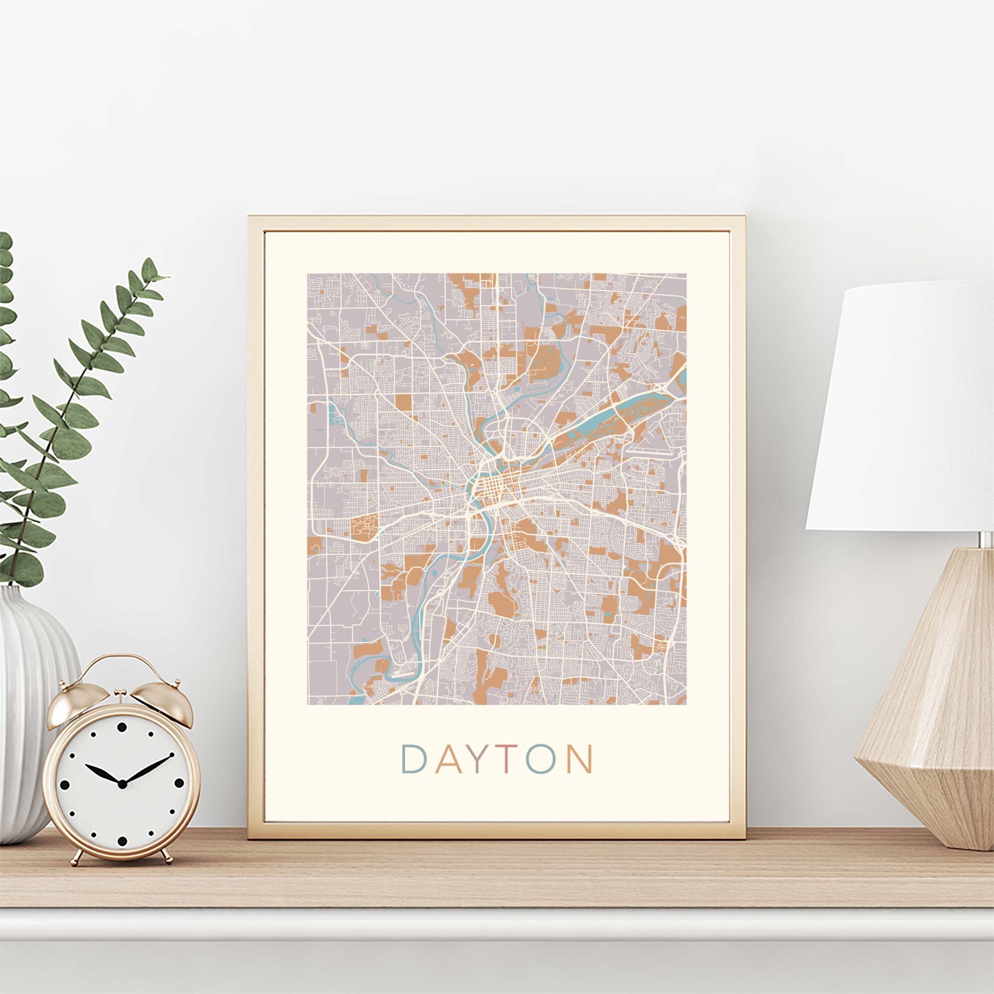 Dayton Map Dayton Ohio Dayton Print Dayton Poster Dayton | Etsy