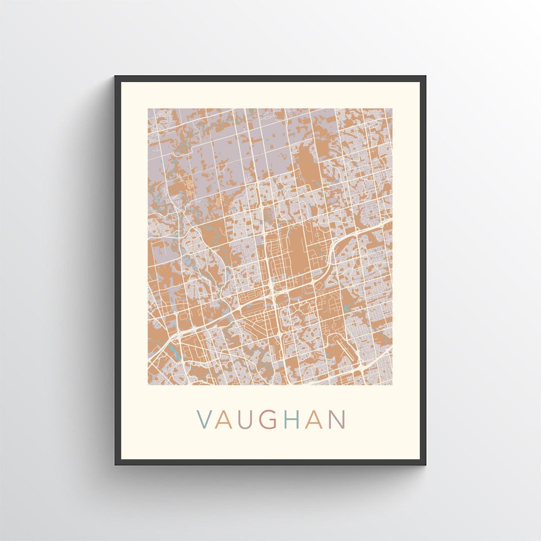 Vaughan Map, Vaughan ON, Vaughan Poster, Vaughan Map Print, Vaughan ...