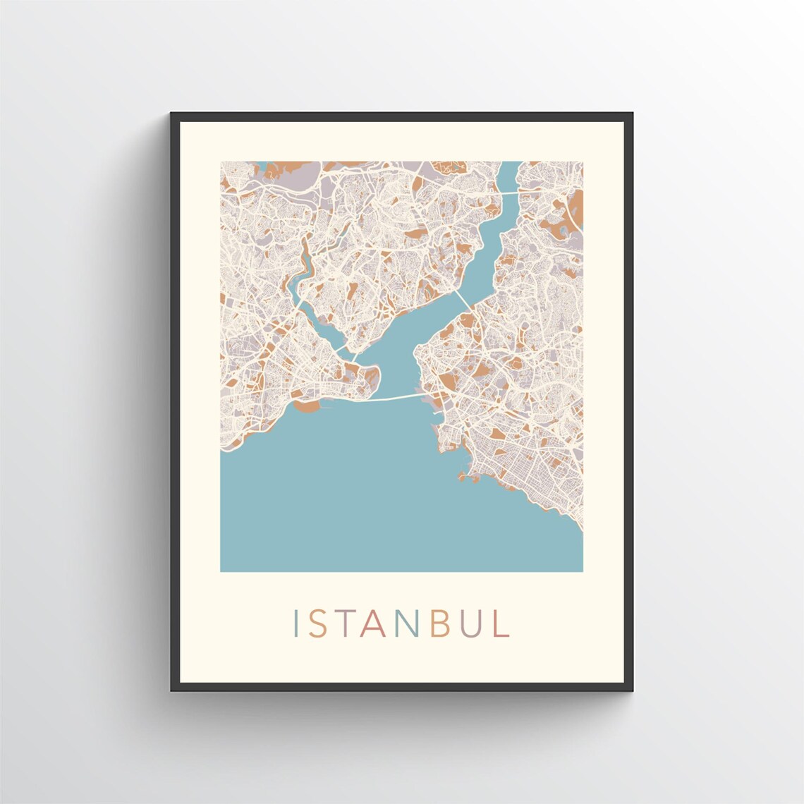 Istanbul Map Istanbul Poster Istanbul Print Map of | Etsy