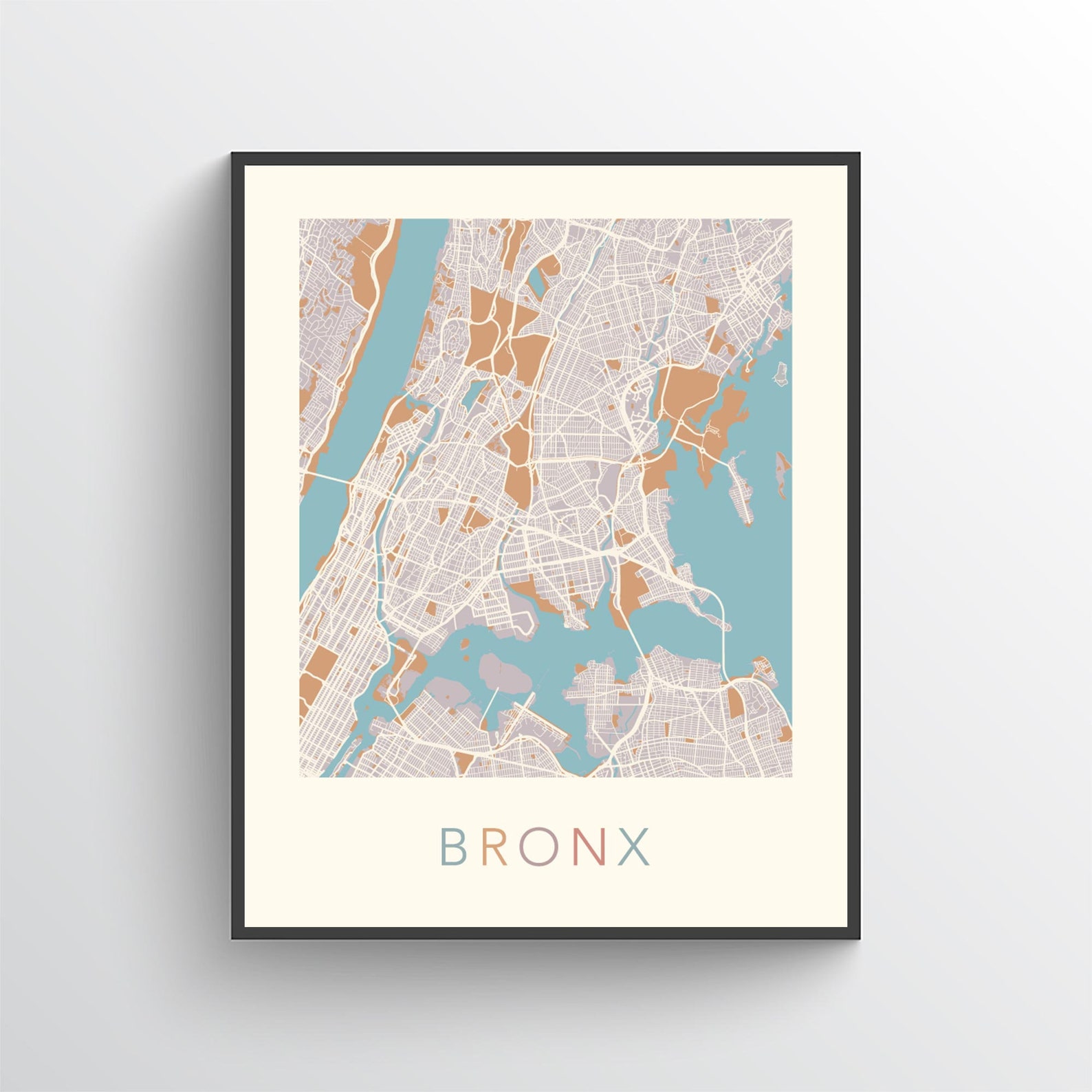 Bronx Map Print Bronx NY Bronx City Map Bronx Art Print - Etsy