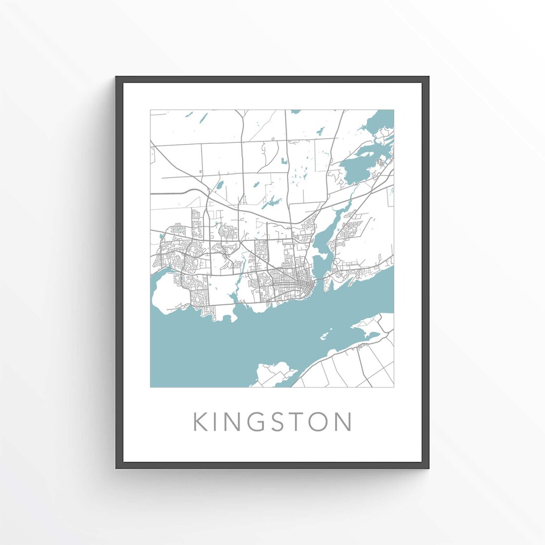 Kingston Map Print, Kingston ON, Kingston City Map, Kingston Wall Art ...