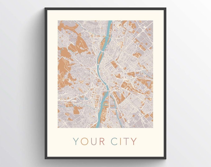 Custom Map, Custom City Map, Custom City, Map Poster, Map Print, Custom ...