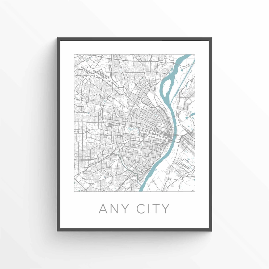 Any City Map Custom Map Print Personalized Map Custom City - Etsy
