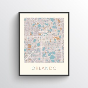 Orlando Map, Florida, Orlando Print, Orlando Poster, Orlando Art ...