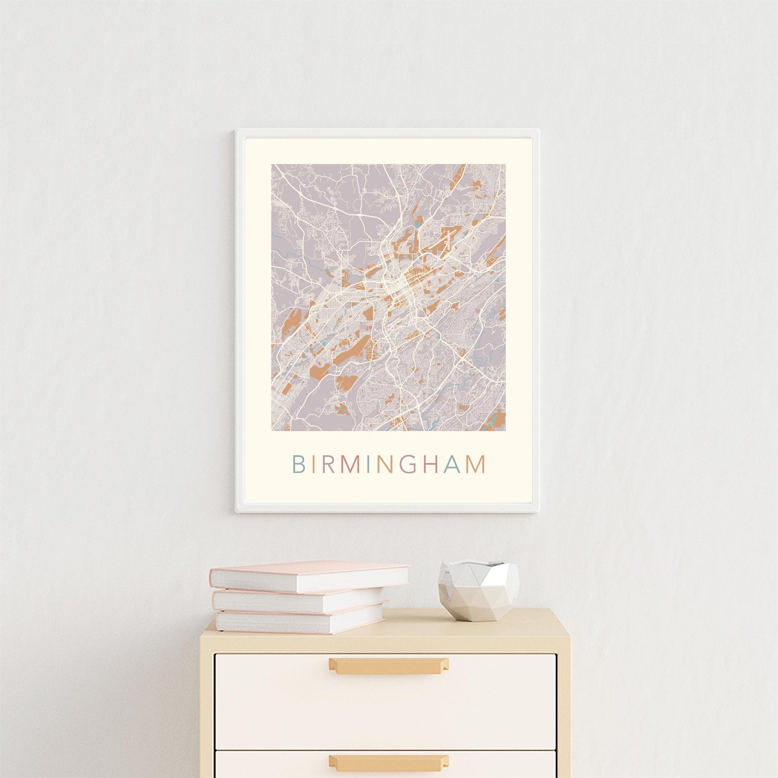 Birmingham Alabama Map Birmingham Poster Birmingham Print - Etsy