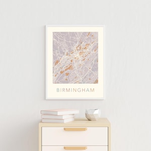 Birmingham Alabama Map, Birmingham Poster, Birmingham Print, Birmingham ...