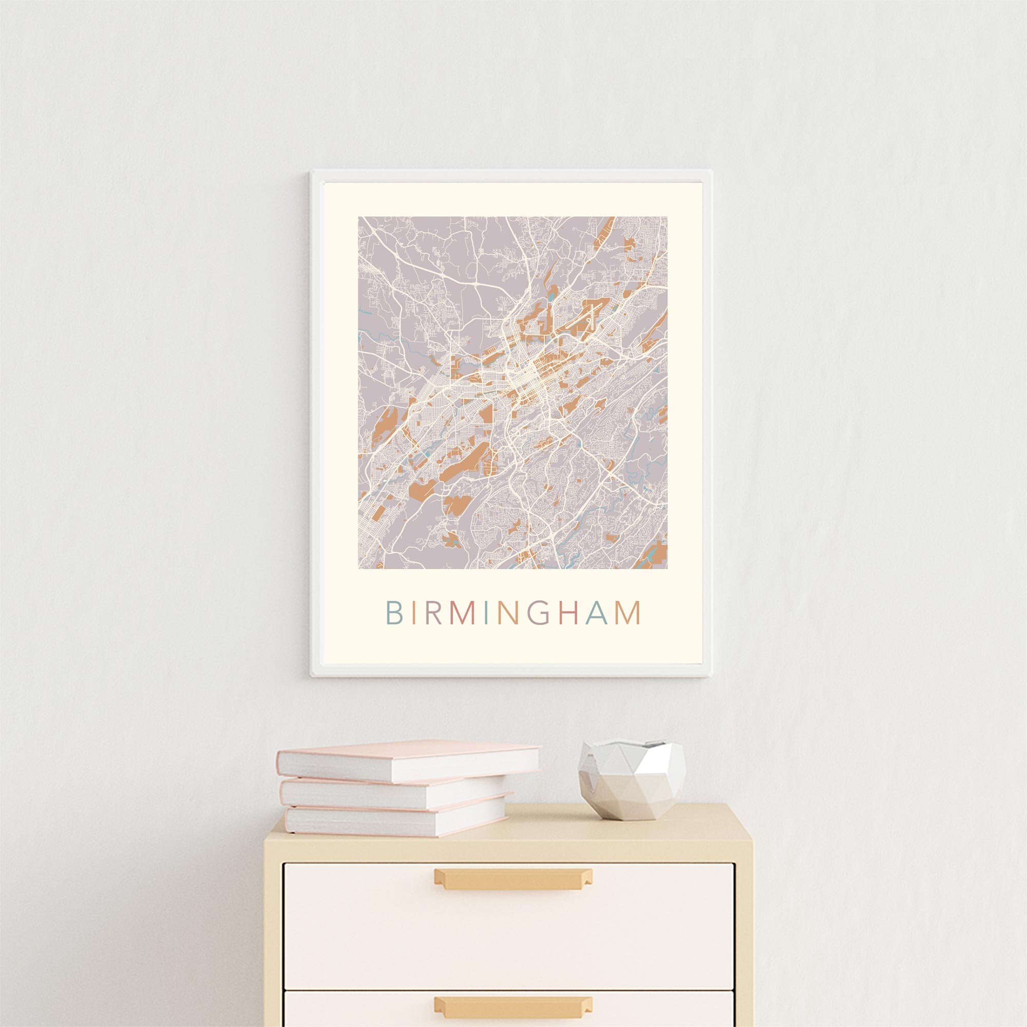 Birmingham Alabama Map Birmingham Poster Birmingham Print | Etsy