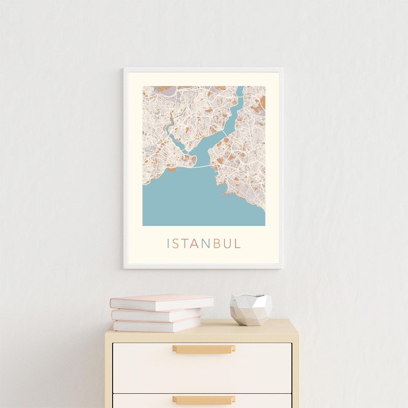 Istanbul Map Istanbul Poster Istanbul Print Map of | Etsy