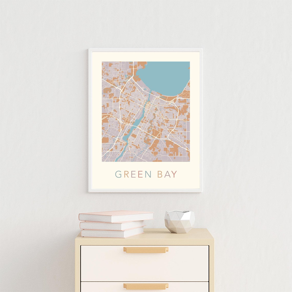 Green Bay Map Wisconsin Green Bay Print Green Bay Poster | Etsy