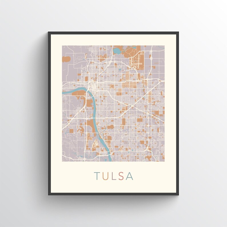 Tulsa Map Tulsa Oklahoma Tulsa Print Tulsa Poster Tulsa - Etsy