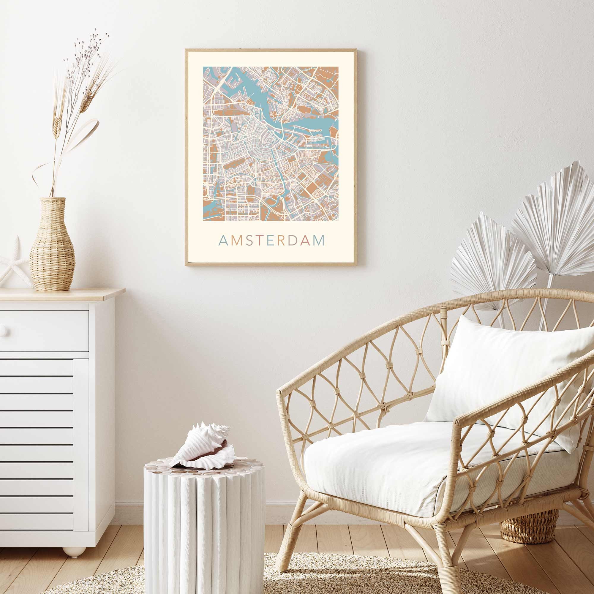 Amsterdam Map Amsterdam Street Map Amsterdam City Map | Etsy