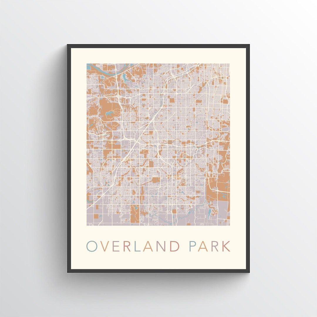 Overland Park Map, Overland Park TX, Overland Park Poster, Overland ...