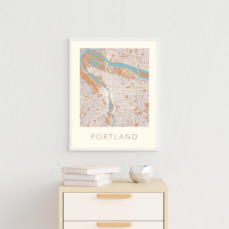 Portland Oregon Map Portland Poster Portland Print Portland | Etsy