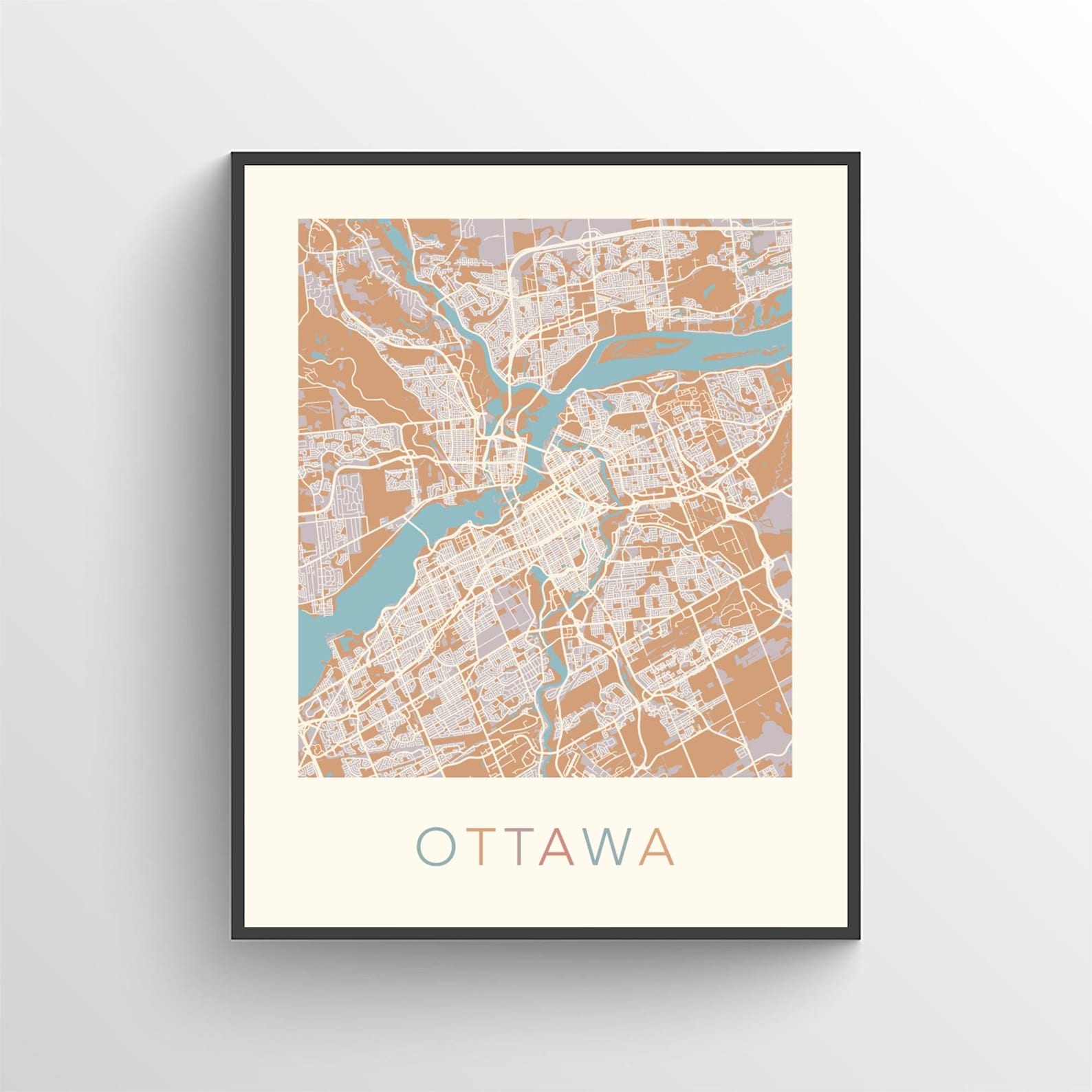 Ottawa Map Ottawa ON Ottawa City Map Ottawa Wall Art - Etsy Canada