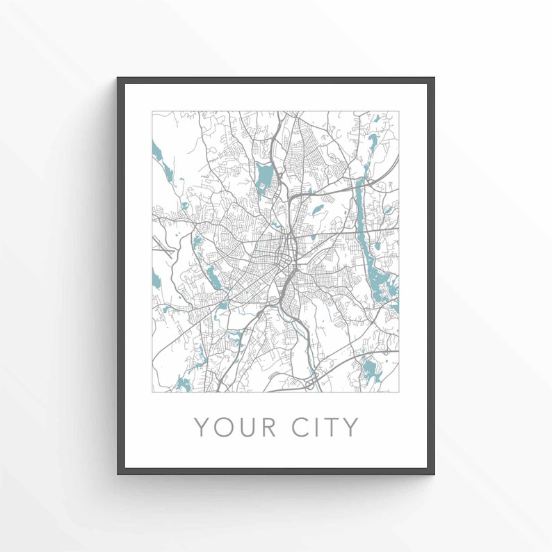 Custom City Map Digital Download Personalized Map Any City - Etsy