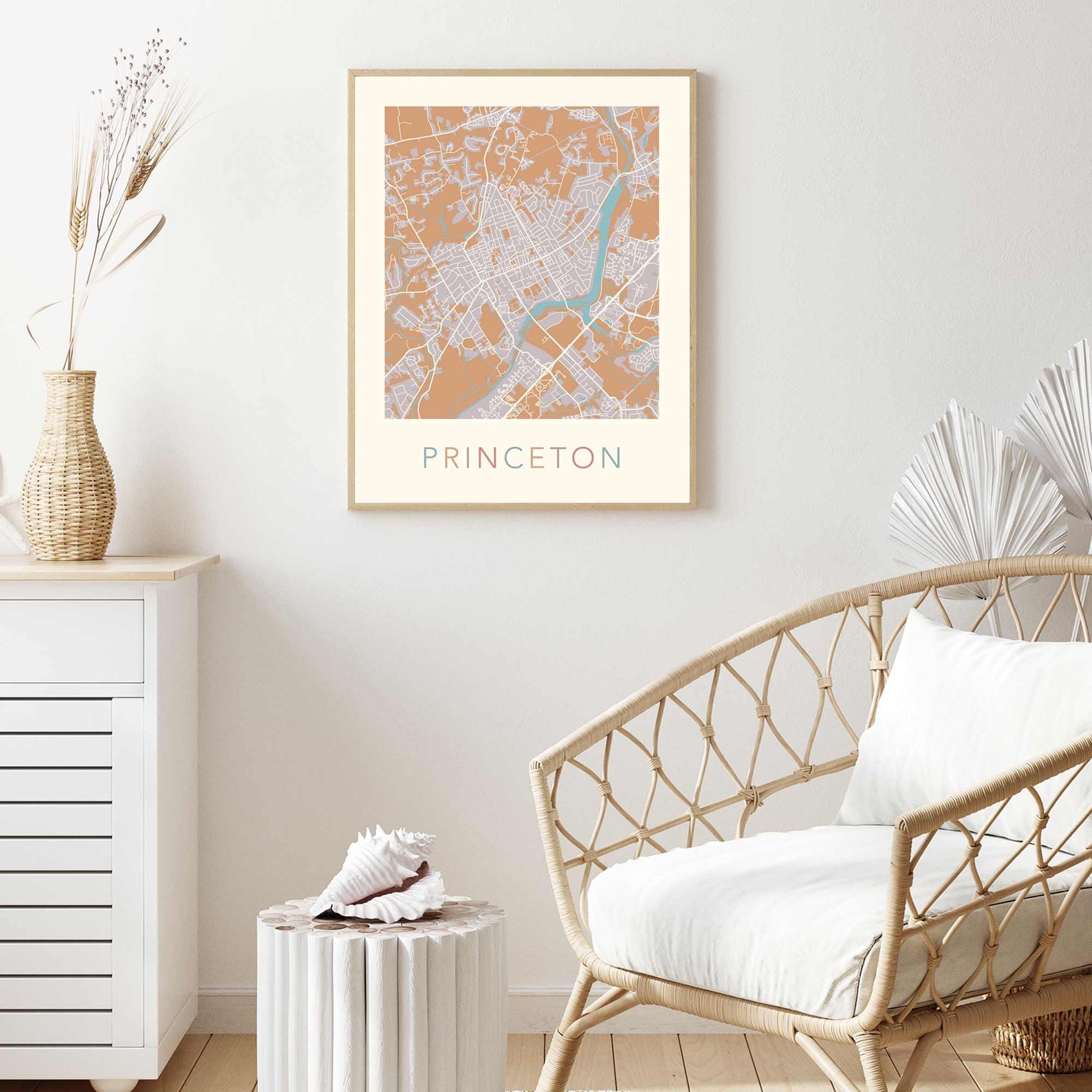 Princeton Map Princeton New Jersey Princeton Print - Etsy