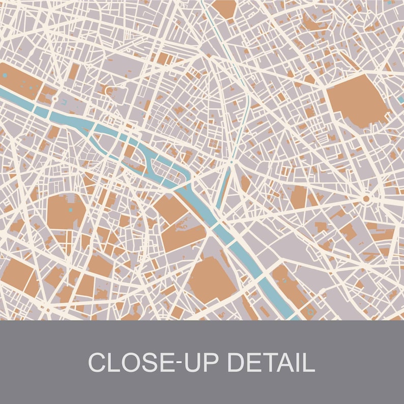 Paris Map Print Paris France Paris Street Map Paris City - Etsy