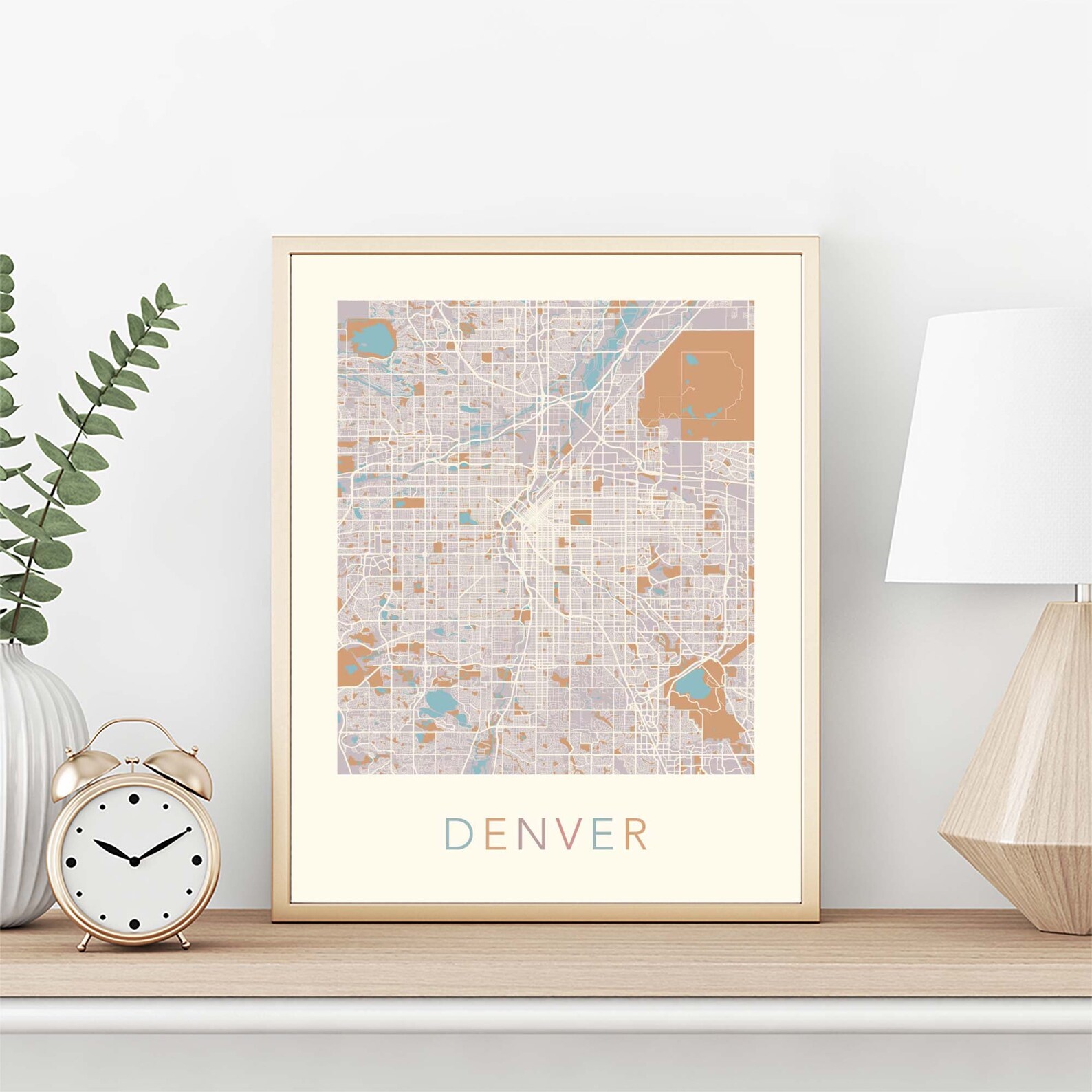 Denver Map Denver Poster Denver Print Map of Denver Denver - Etsy