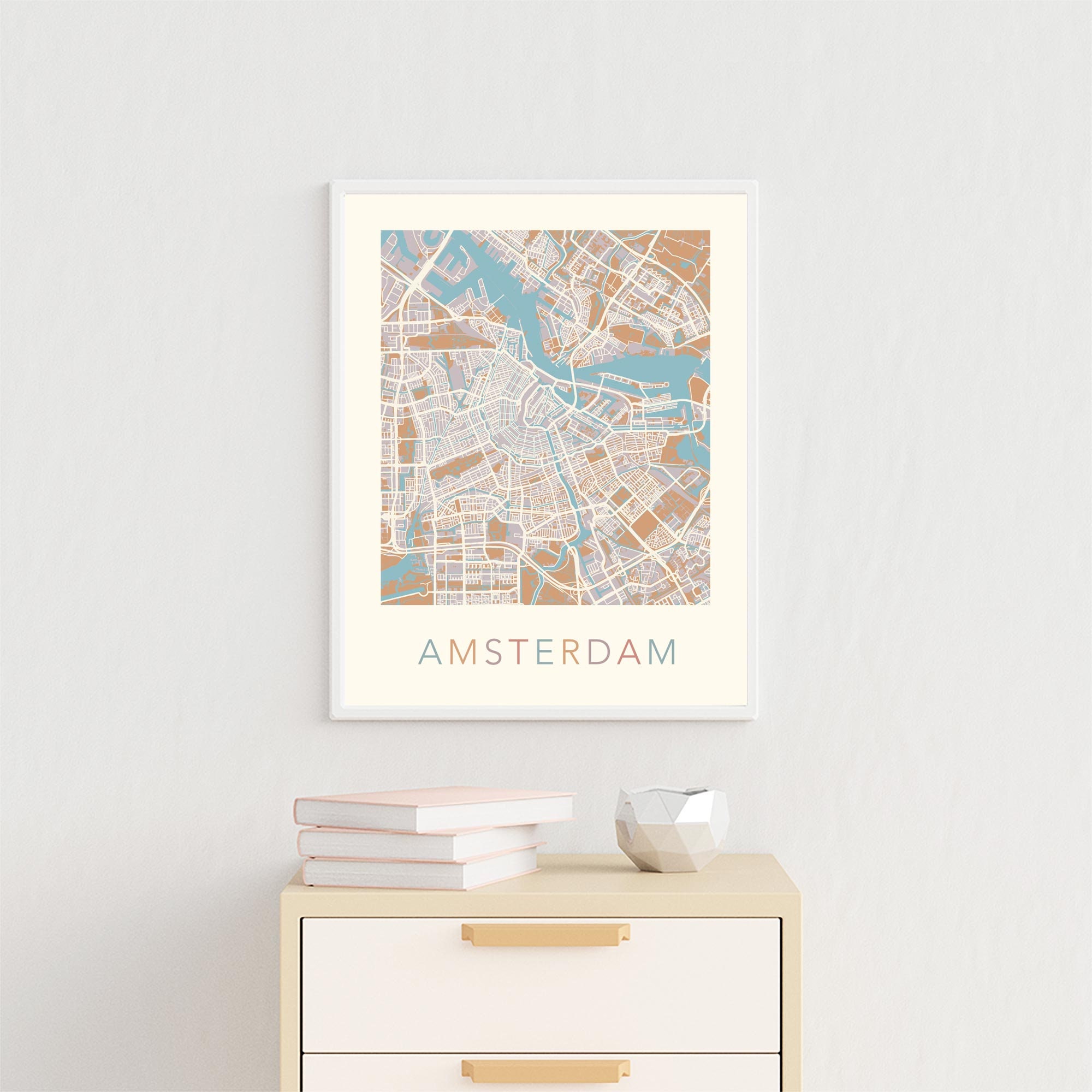 Amsterdam Map Amsterdam Street Map Amsterdam City Map | Etsy