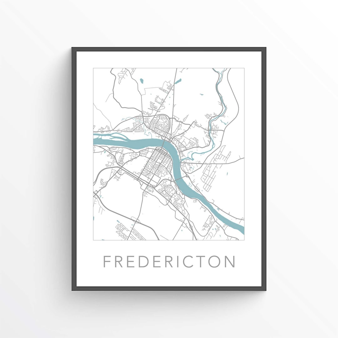 Fredericton Map Print, Fredericton NB, Fredericton City Map ...