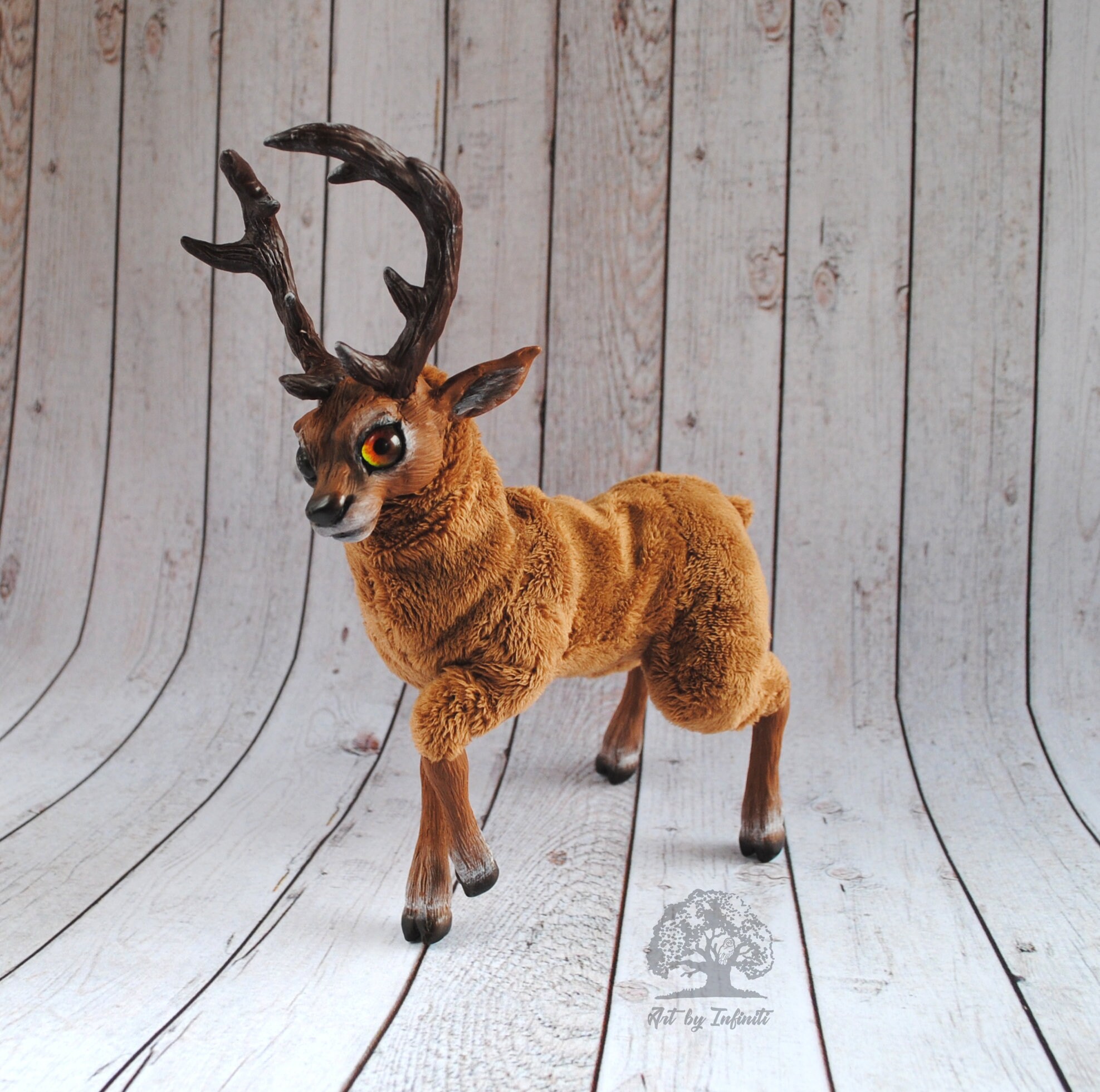 Christmas reindeer toy deer Poseable art doll | Etsy