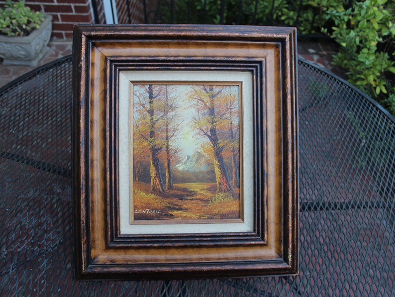 Rare Vintage Signed Cantrell Oil on Canvas Painting - Autumn Landscape ...