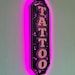 Tattoo Sign LED Custom Handmade LED Tattoo Sign Laser-cut Wooden Light ...