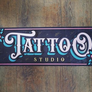 Custom Tattoo Sign – Personalized Wood Wall Decor for Tattoo Studios ...