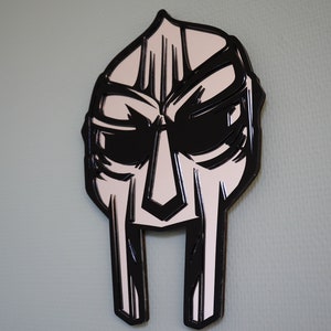 MF Doom Mask Mirror: Handcrafted Black & Silver Acrylic Wall Art - Etsy