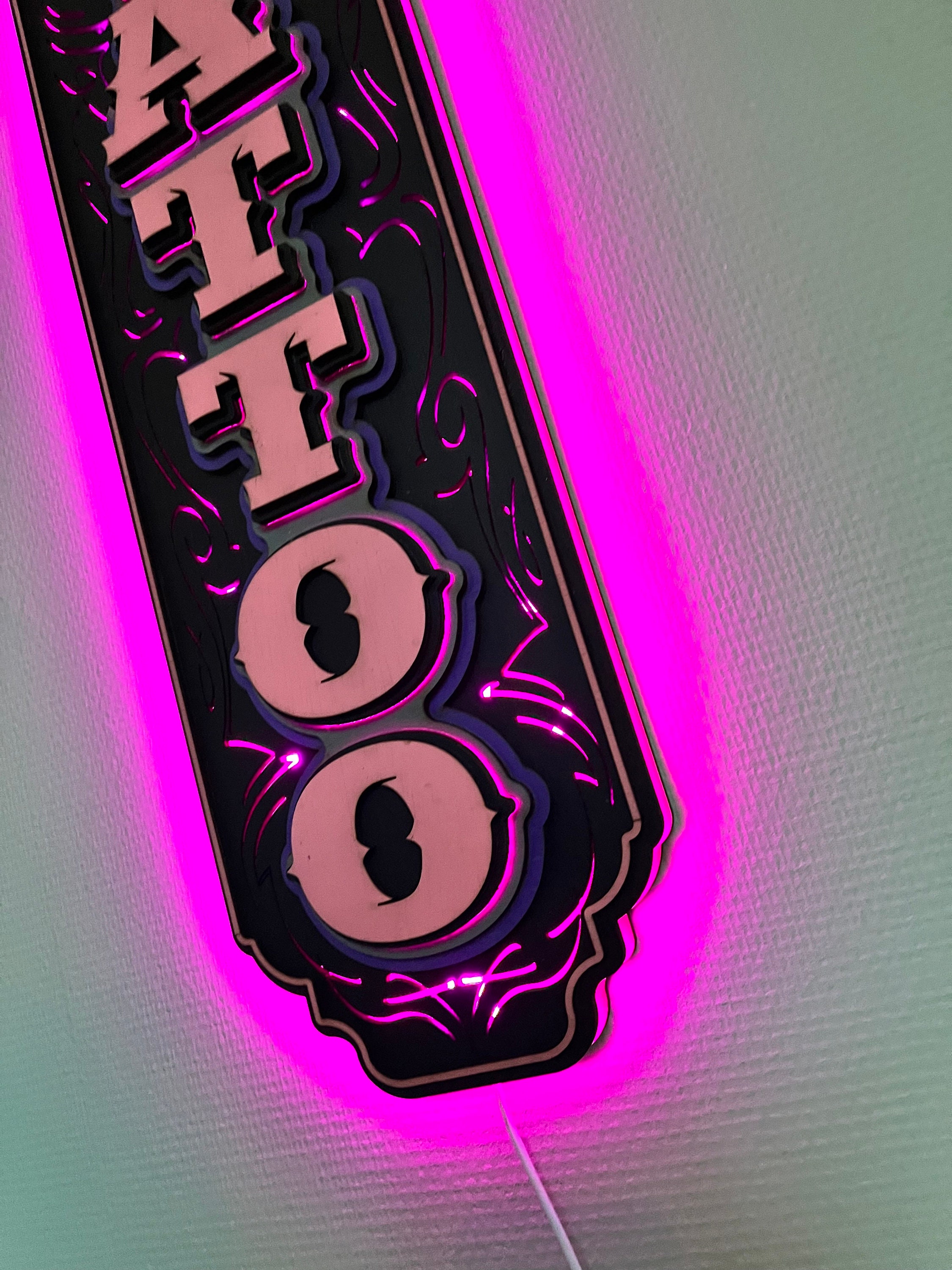 Tattoo Sign LED Custom Handmade LED Tattoo Sign Laser-cut Wooden Light ...