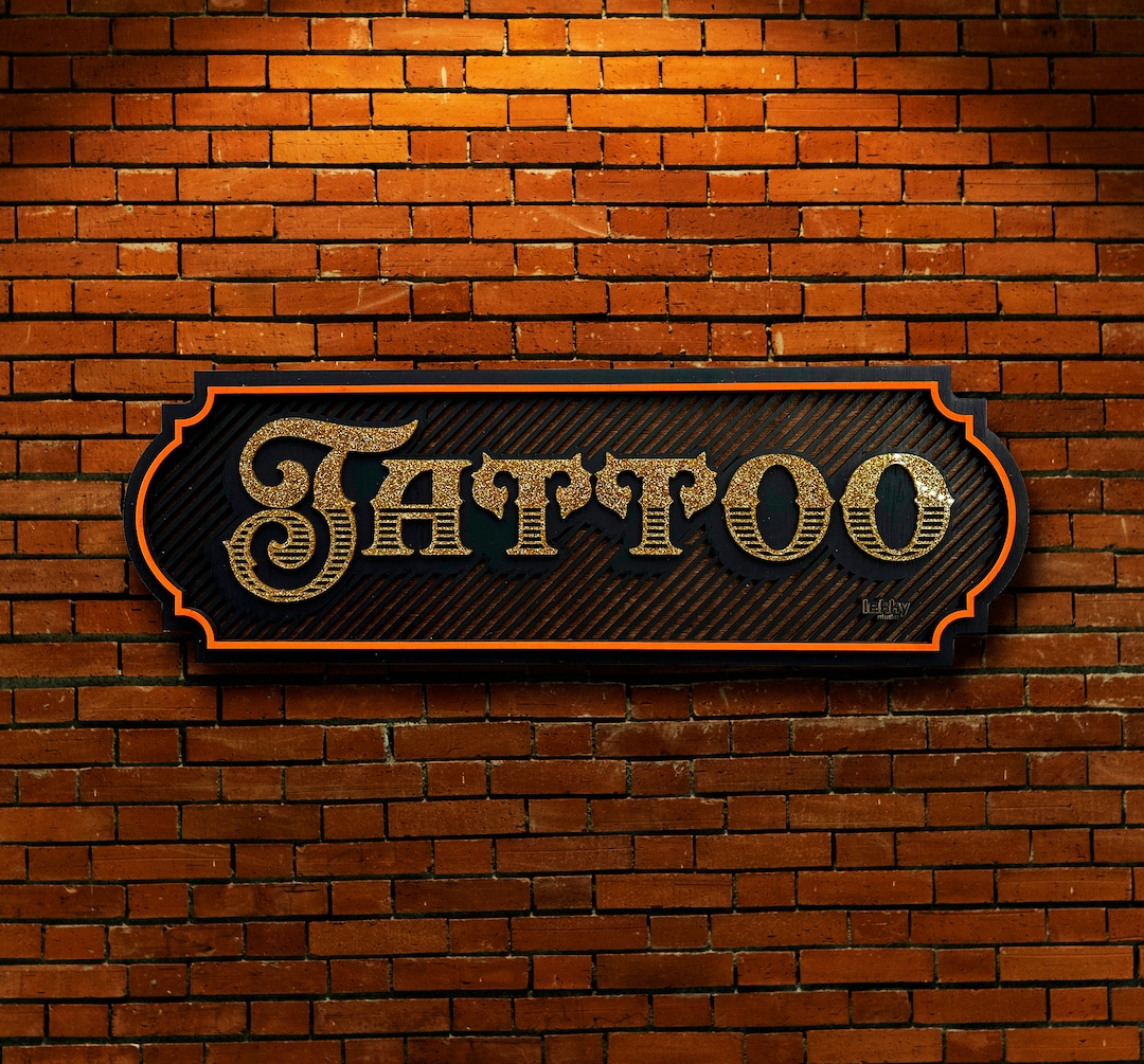 Tattoo Studio Wooden Sign - Unique Wall Art for Shops, Businesses ...