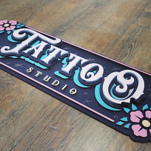 Custom Tattoo Sign – Personalized Wood Wall Decor for Tattoo Studios ...